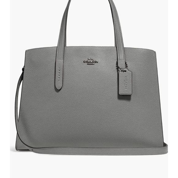 Coach | Bags | Coach Pebble Gray Leather Tote | Poshmark